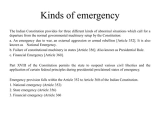 Emergency provision under Indian constitution | PPTX | First Aid | Injuries