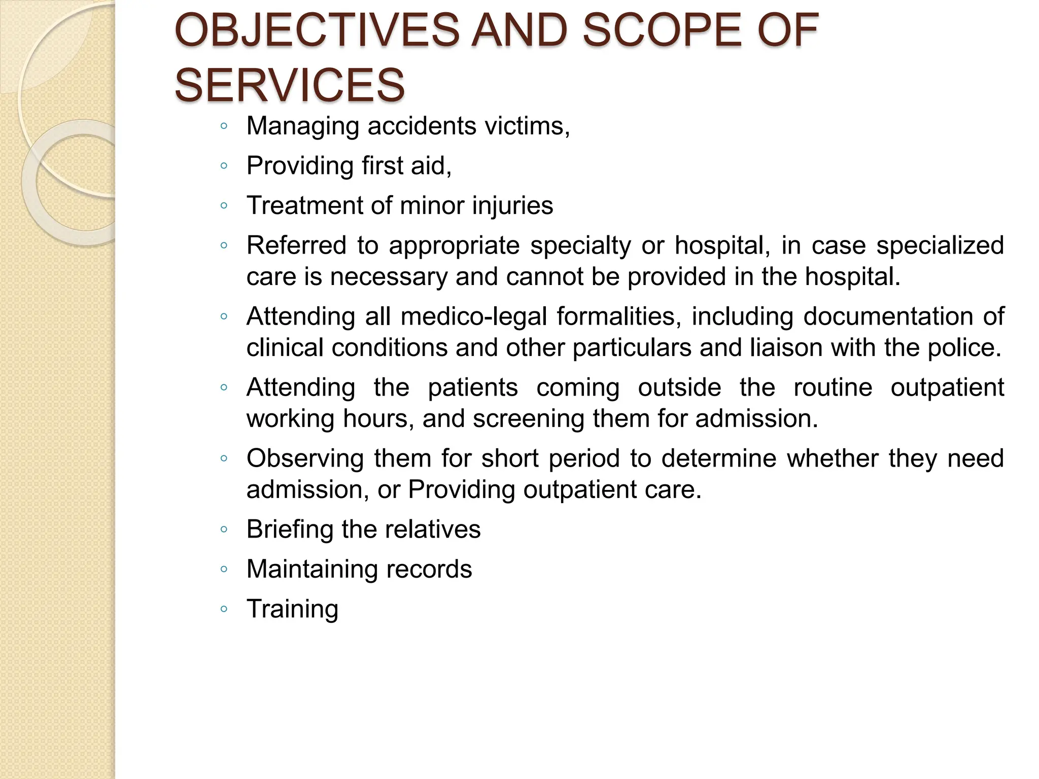 EMERGENCY DEPARTMENT ACROSS THE HOSPITALS | PPTX