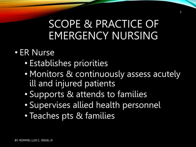 EMERGENCY AND DISASTER NURSING | PPT