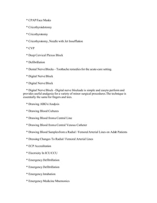 Emergency and ICU Procedures | DOC