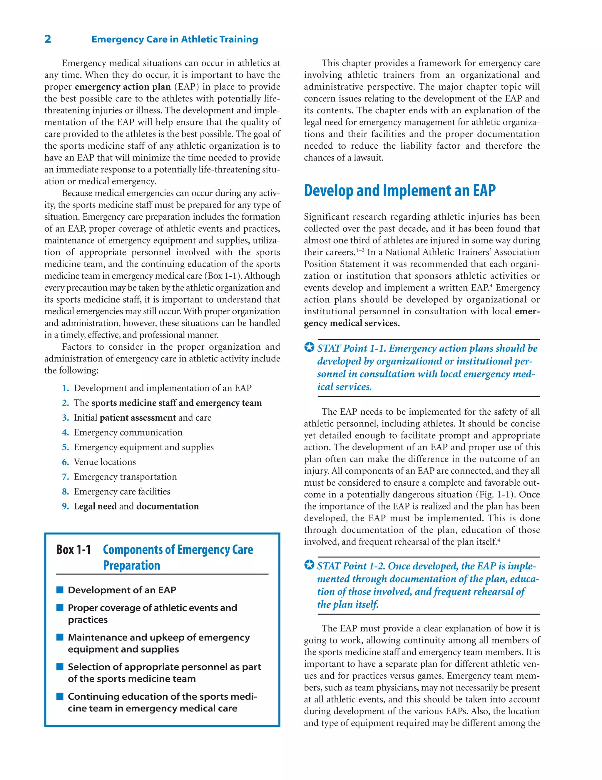 Emergency Care in Athletic Training | PDF