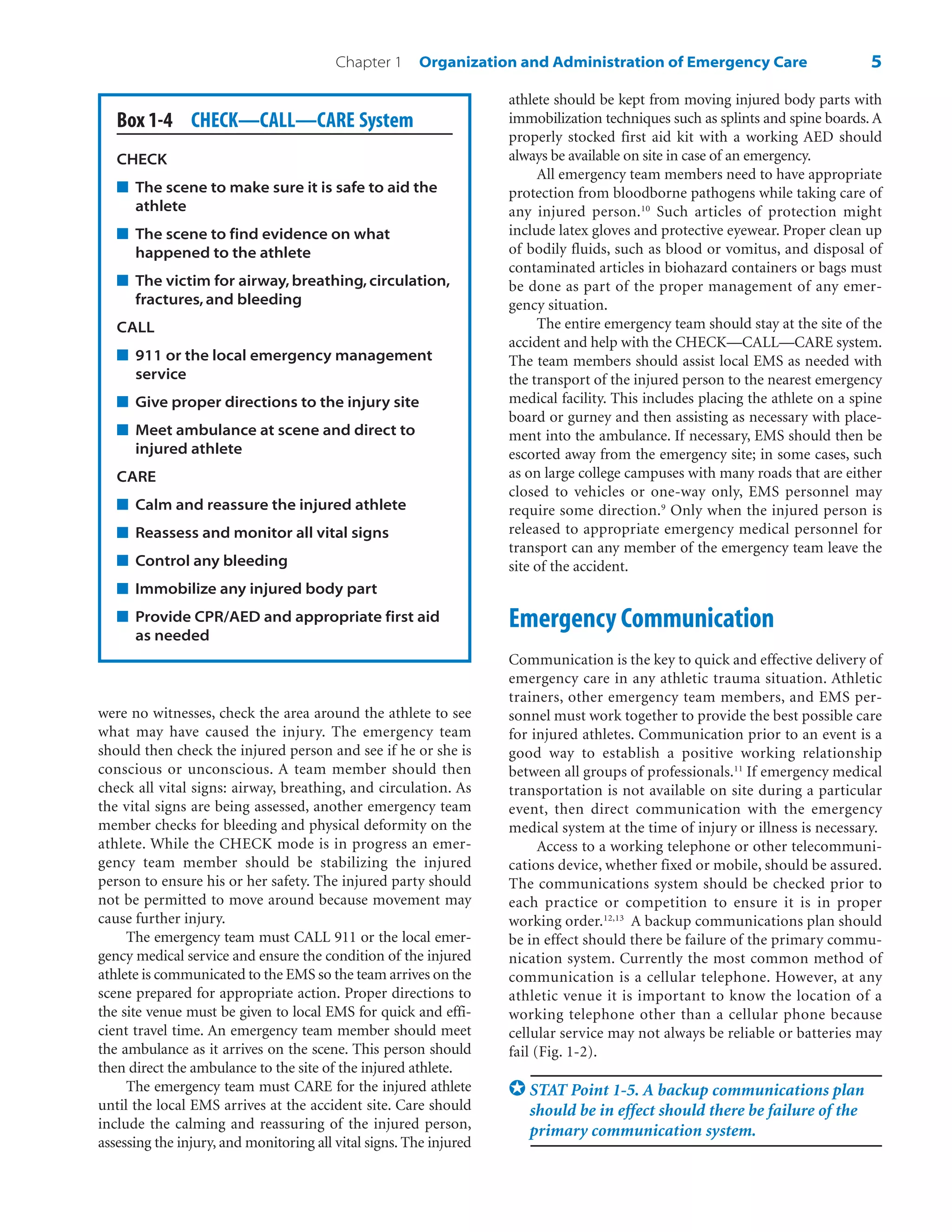 Emergency Care in Athletic Training | PDF