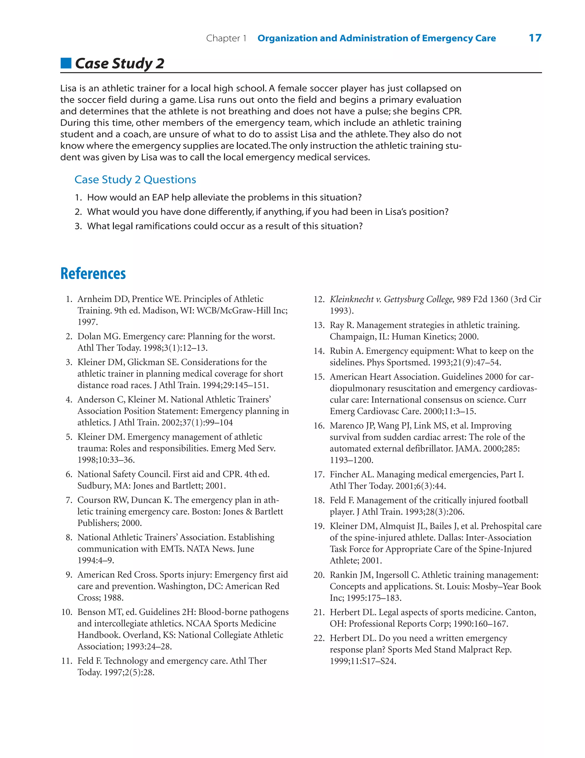 Emergency Care in Athletic Training | PDF