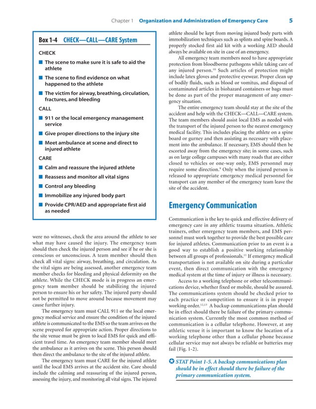 Emergency Care in Athletic Training | PDF