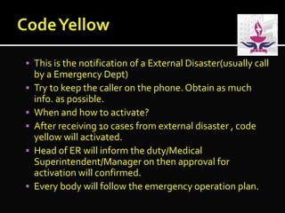 Hospital Emergency codes | PPTX