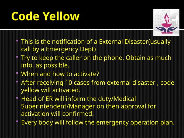 Hospital emergency codes power point of hospital | PPTX