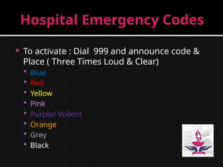 Hospital emergency codes power point of hospital | PPTX