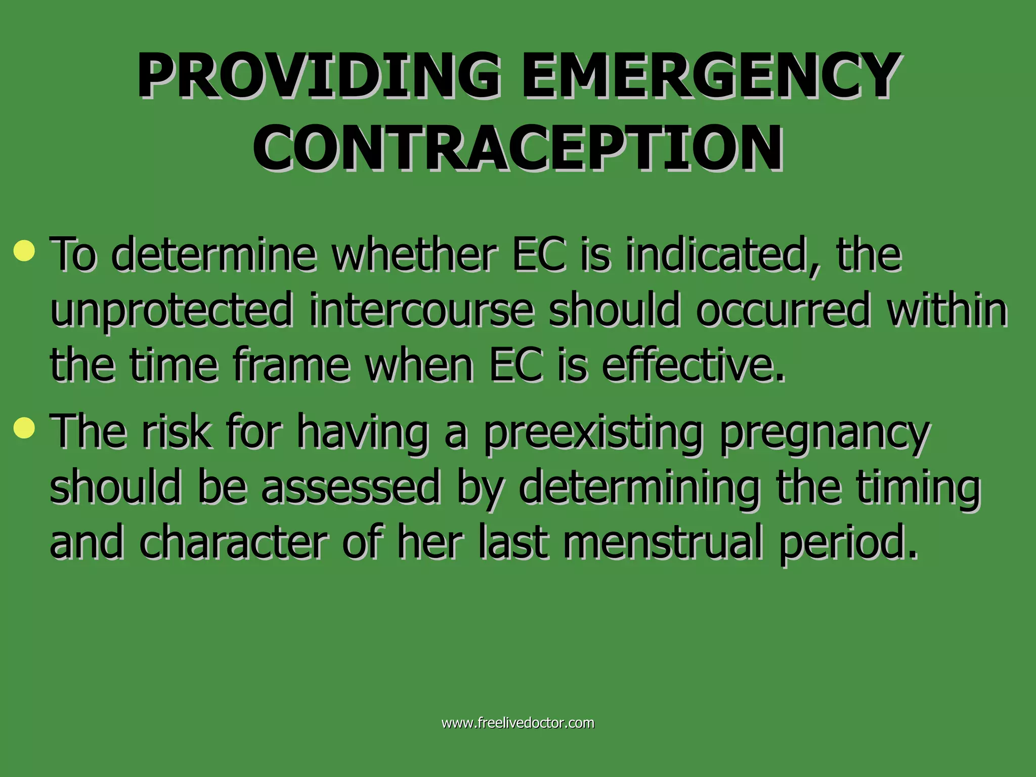 Emergency contraception | PPT | Pregnancy | Reproductive Health
