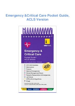 ⚡PDF⚡ Emergency & Critical Care Pocket Guide, ACLS Version