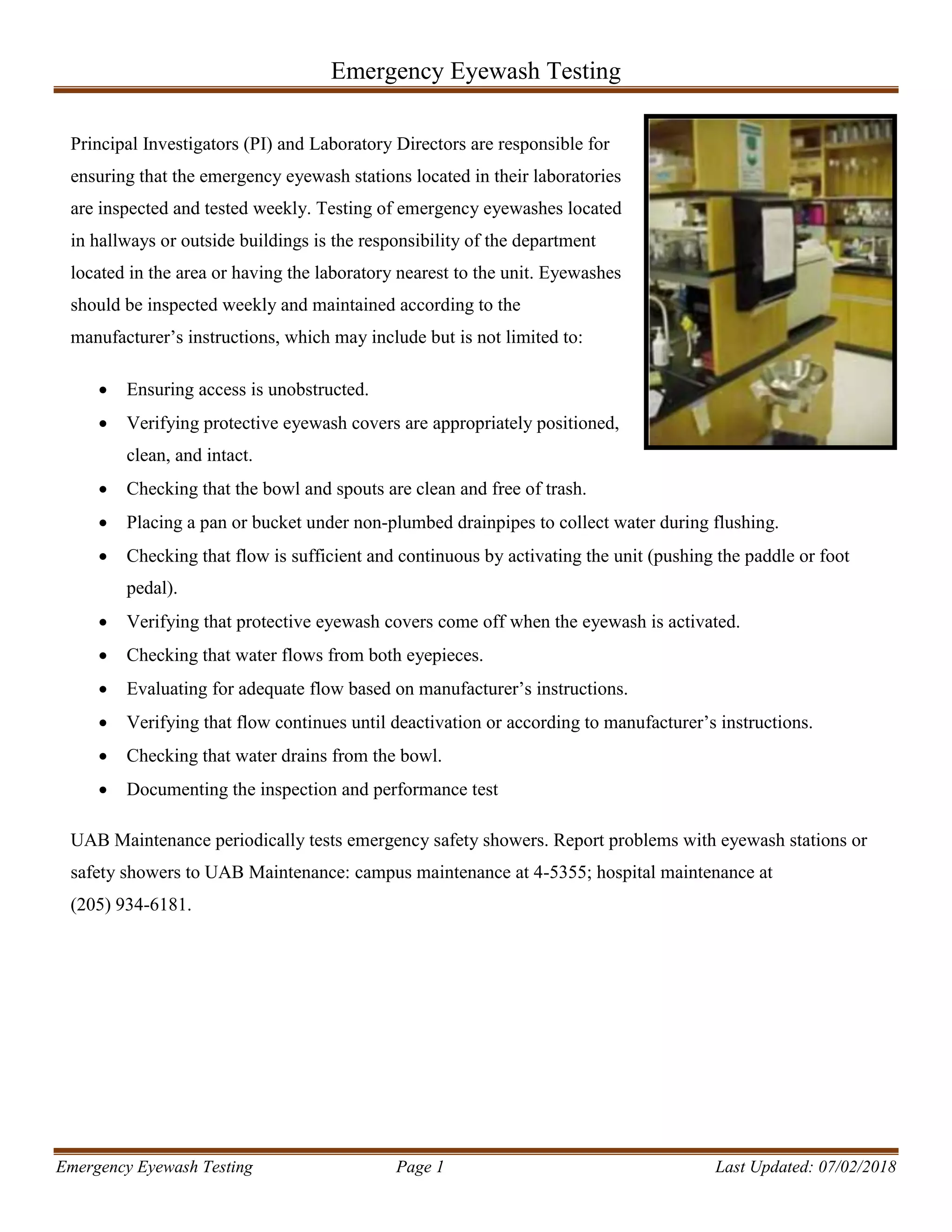 Emergency eyewash-testing | PDF