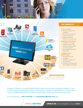 VESTA Alert Emergency Notification System | PDF