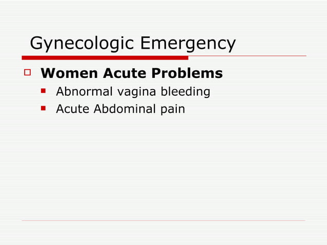 Emergency Obstertrics & Gynecology | PPT