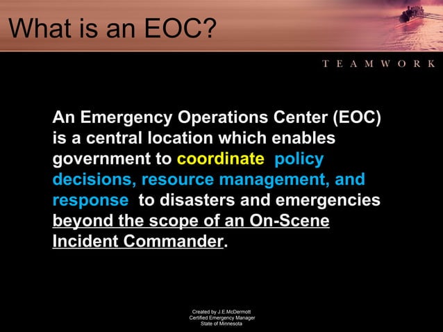 Emergency Operations Centerxx | PPT