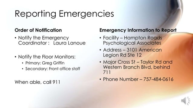 Emergency Action Plan HRPA | PPTX | First Aid | Injuries