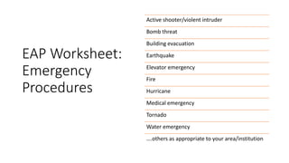 Emergency Action Planning and Continuity of Operations KLA.pptx