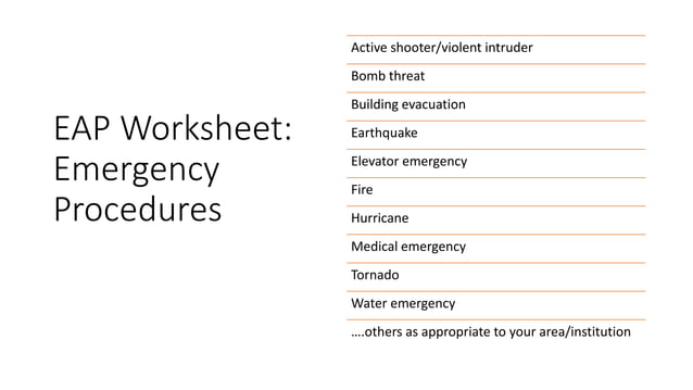 Emergency Action Planning and Continuity of Operations KLA.pptx