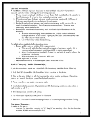Emergency action plan updated 2011 | DOC | First Aid | Injuries