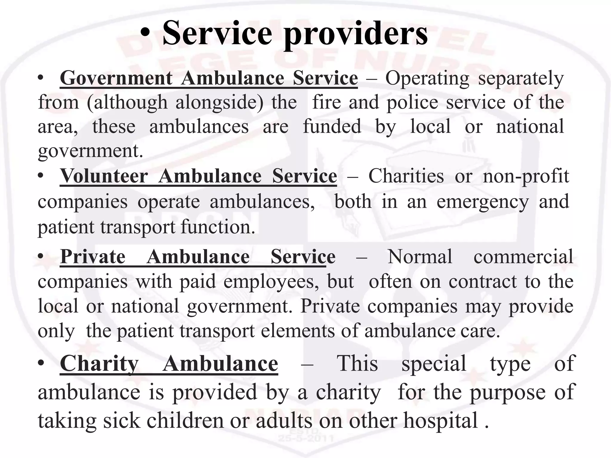 Emergency ambulance service | PPSX