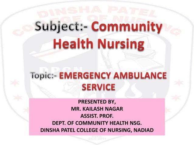 Emergency ambulance service | PPSX | First Aid | Injuries