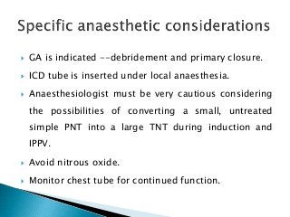 Emergency anaesthetic management of extensive thoracic trauma | PPTX