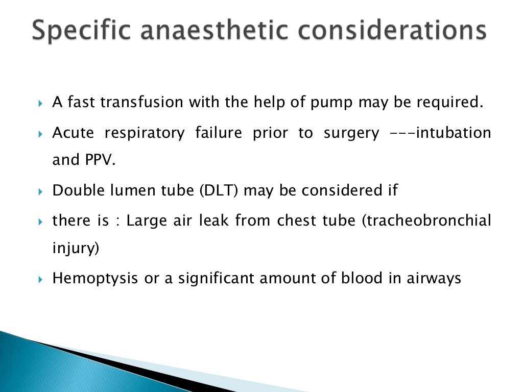 Emergency anaesthetic management of extensive thoracic trauma | PPTX