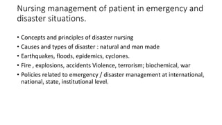 Emergency and disaster management nursing.perspective pptx | PPTX