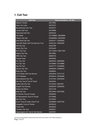 Emergency and important contact number bangalore | DOC