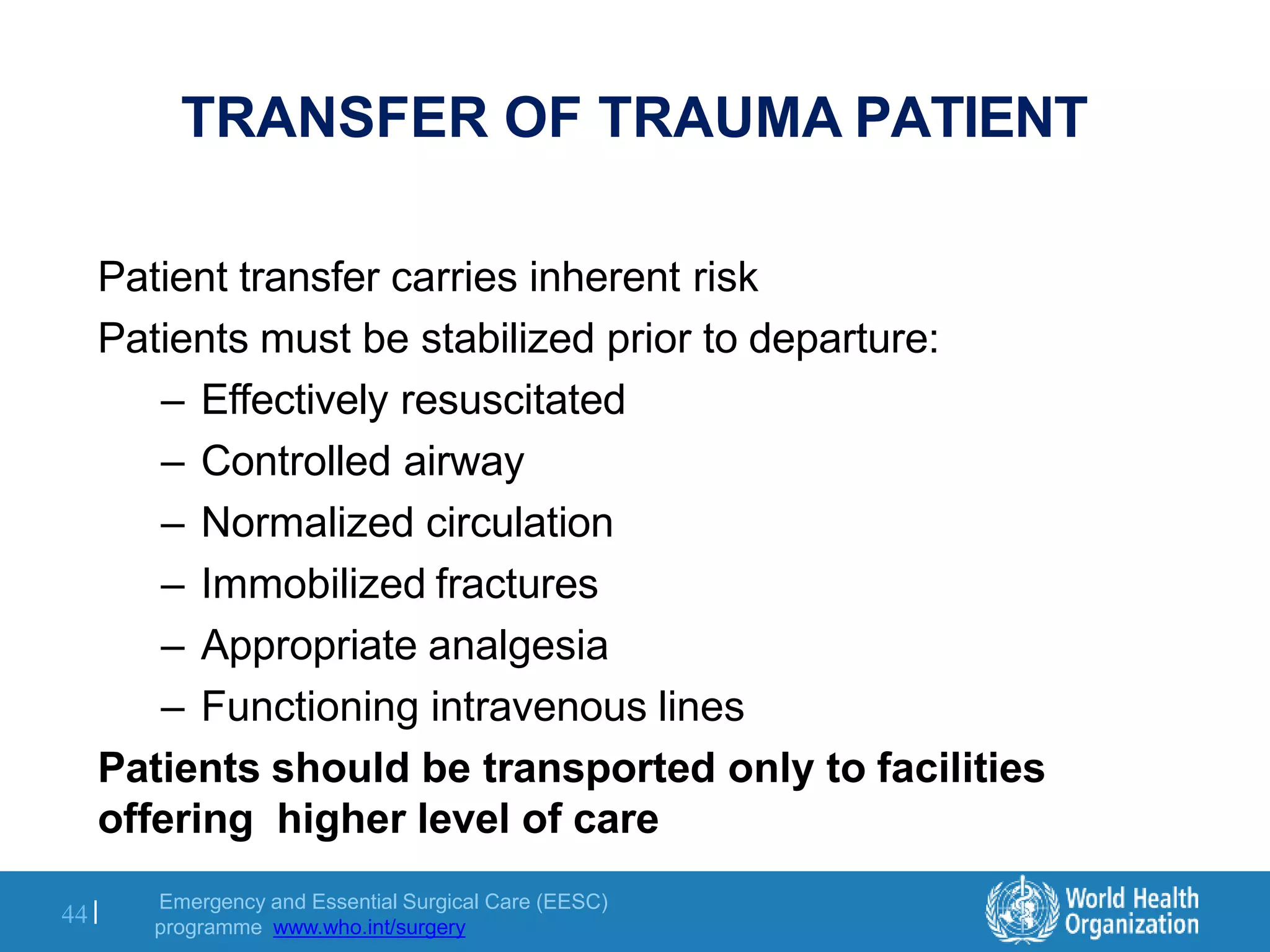 Emergency and trauma care | PPTX