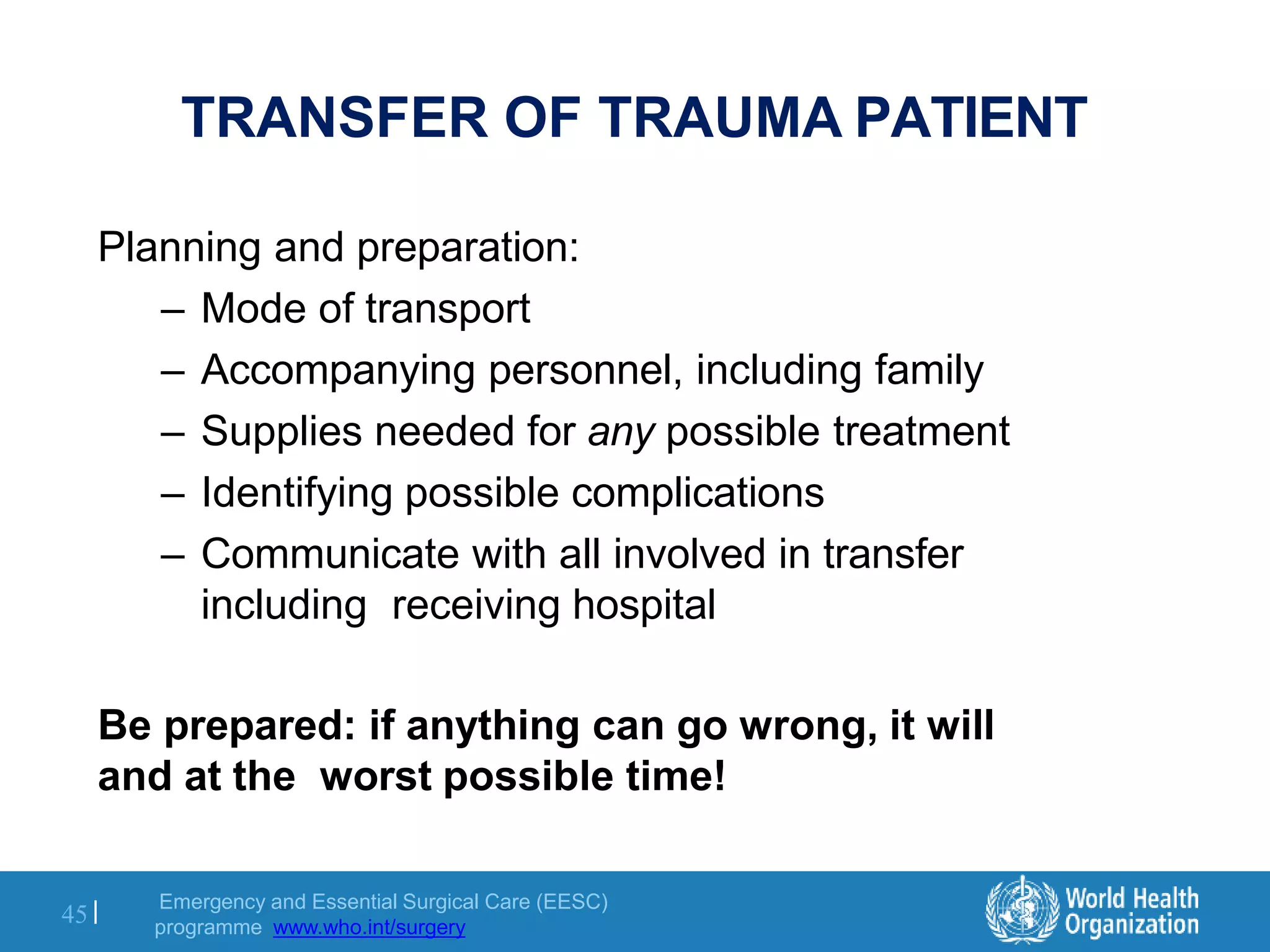 Emergency and trauma care | PPTX