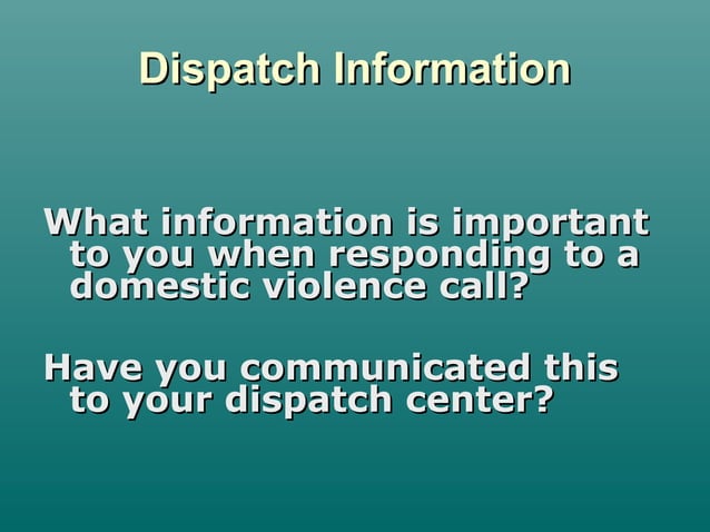 911 Domestic Violence Dispatch Training | PPT