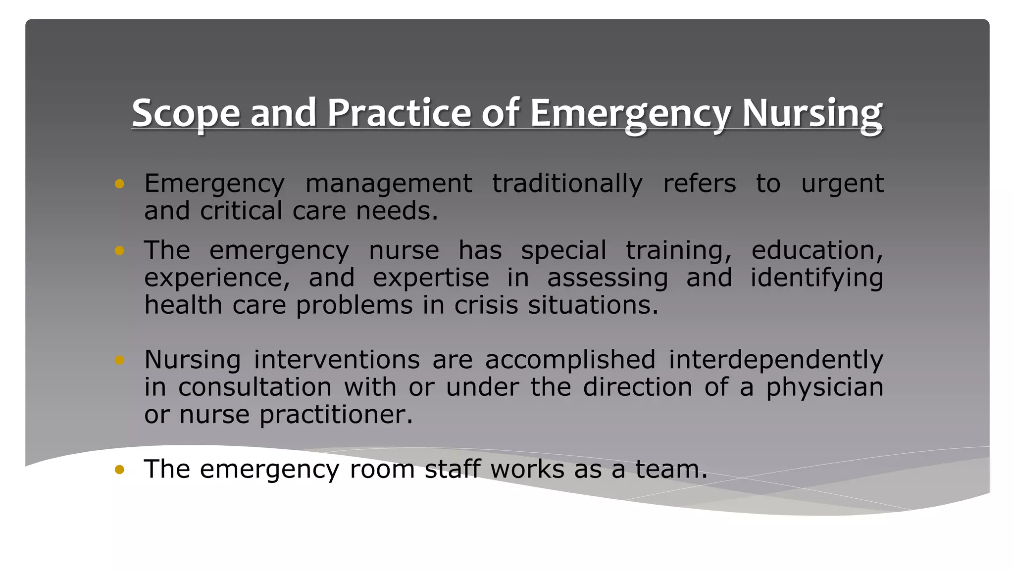 Emergency Care in Nursing | PPTX