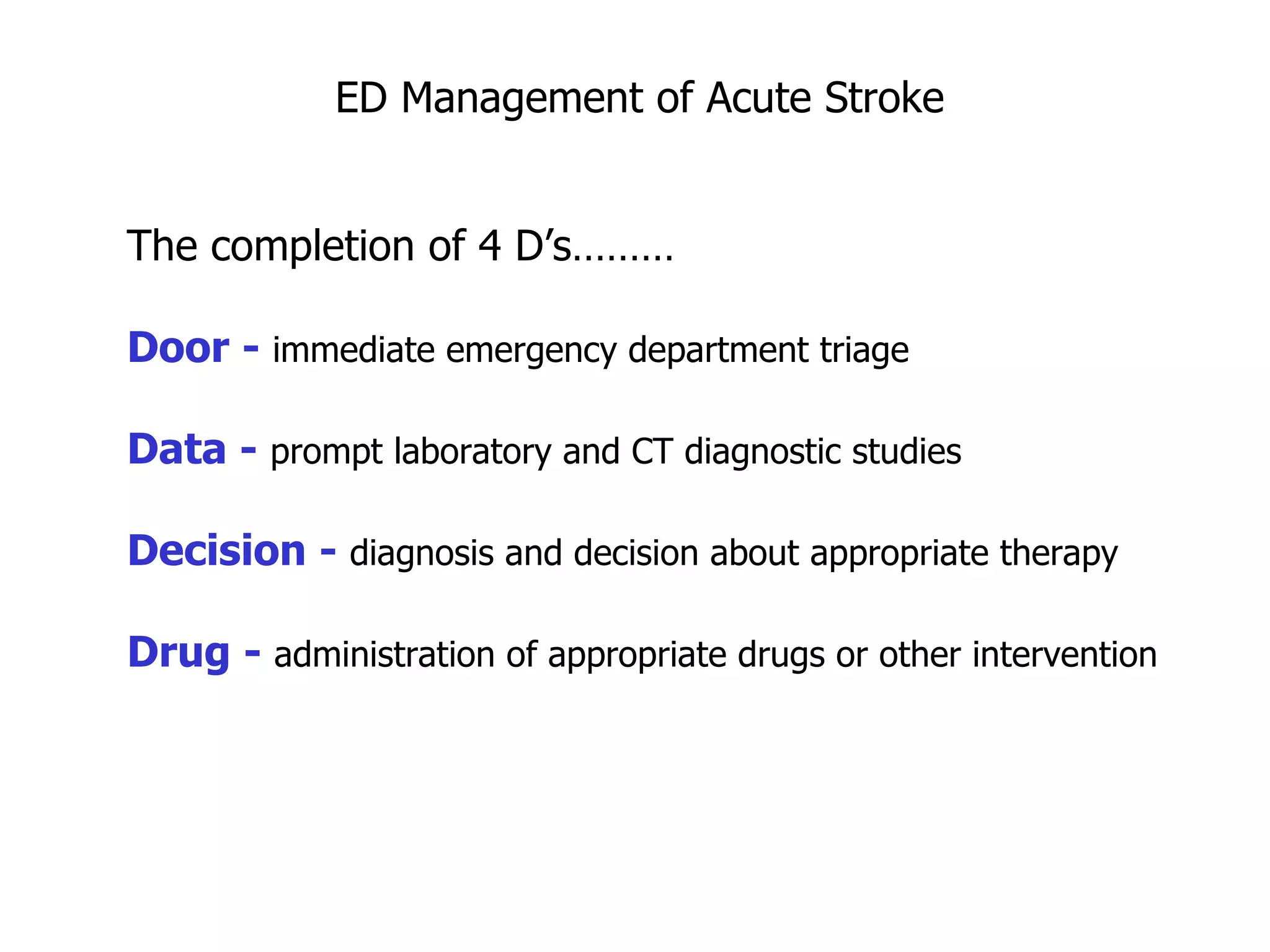 Emergency Care Of Stroke | PPT