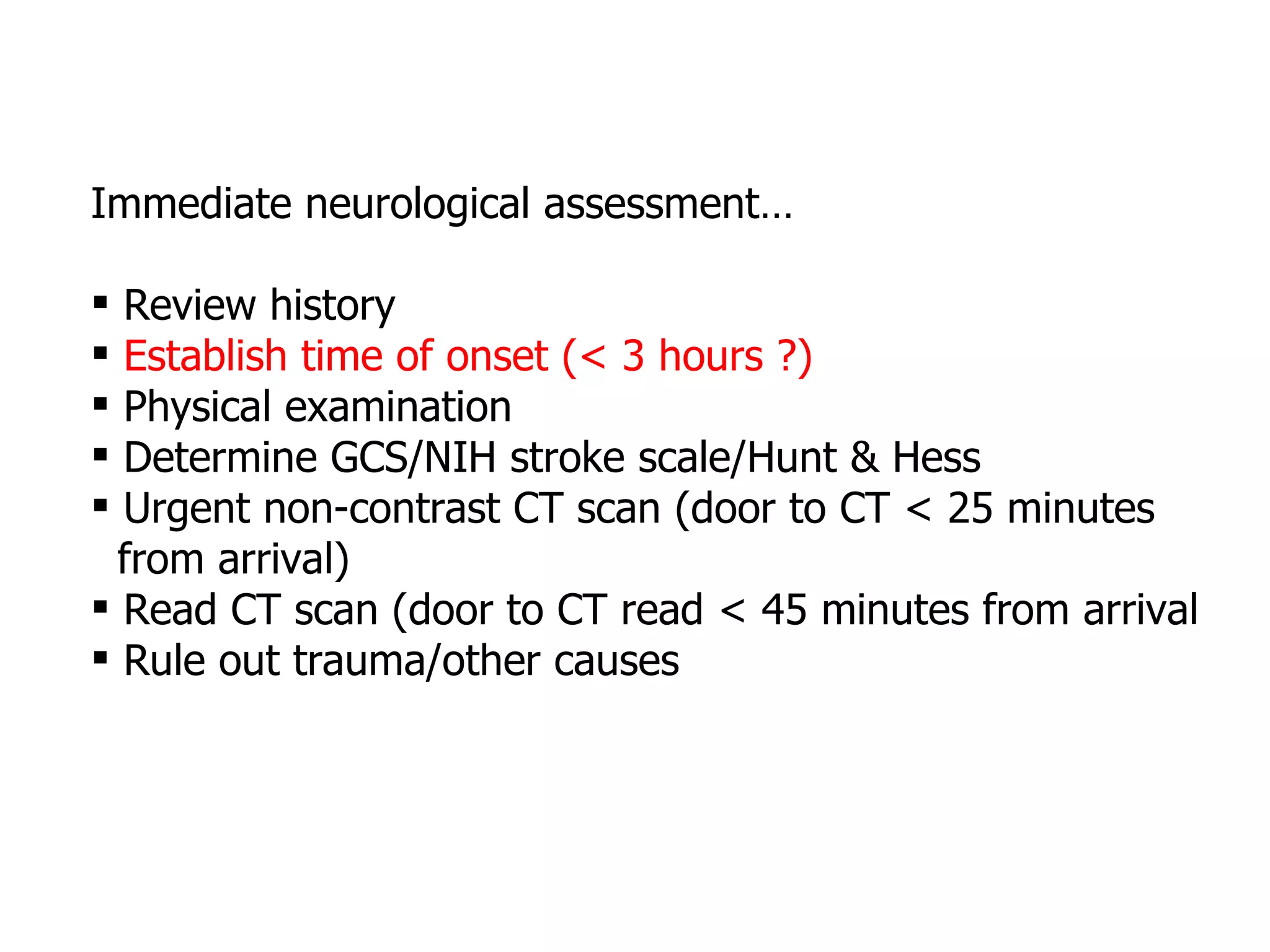 Emergency Care Of Stroke | PPT