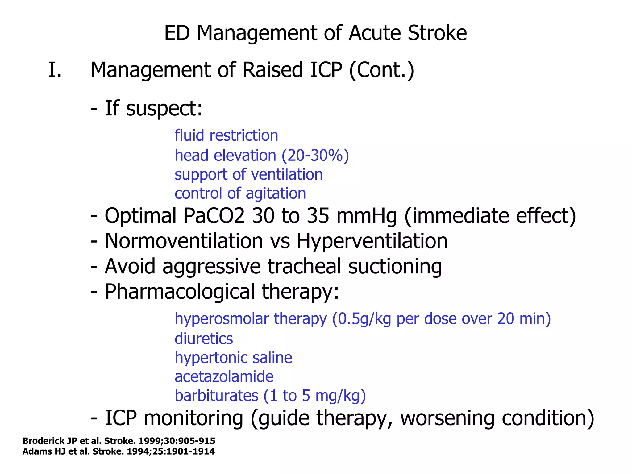 Emergency Care Of Stroke | PPT