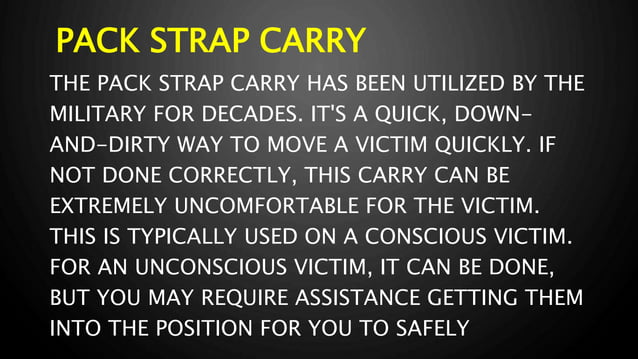 Emergency carry techniques | PPTX