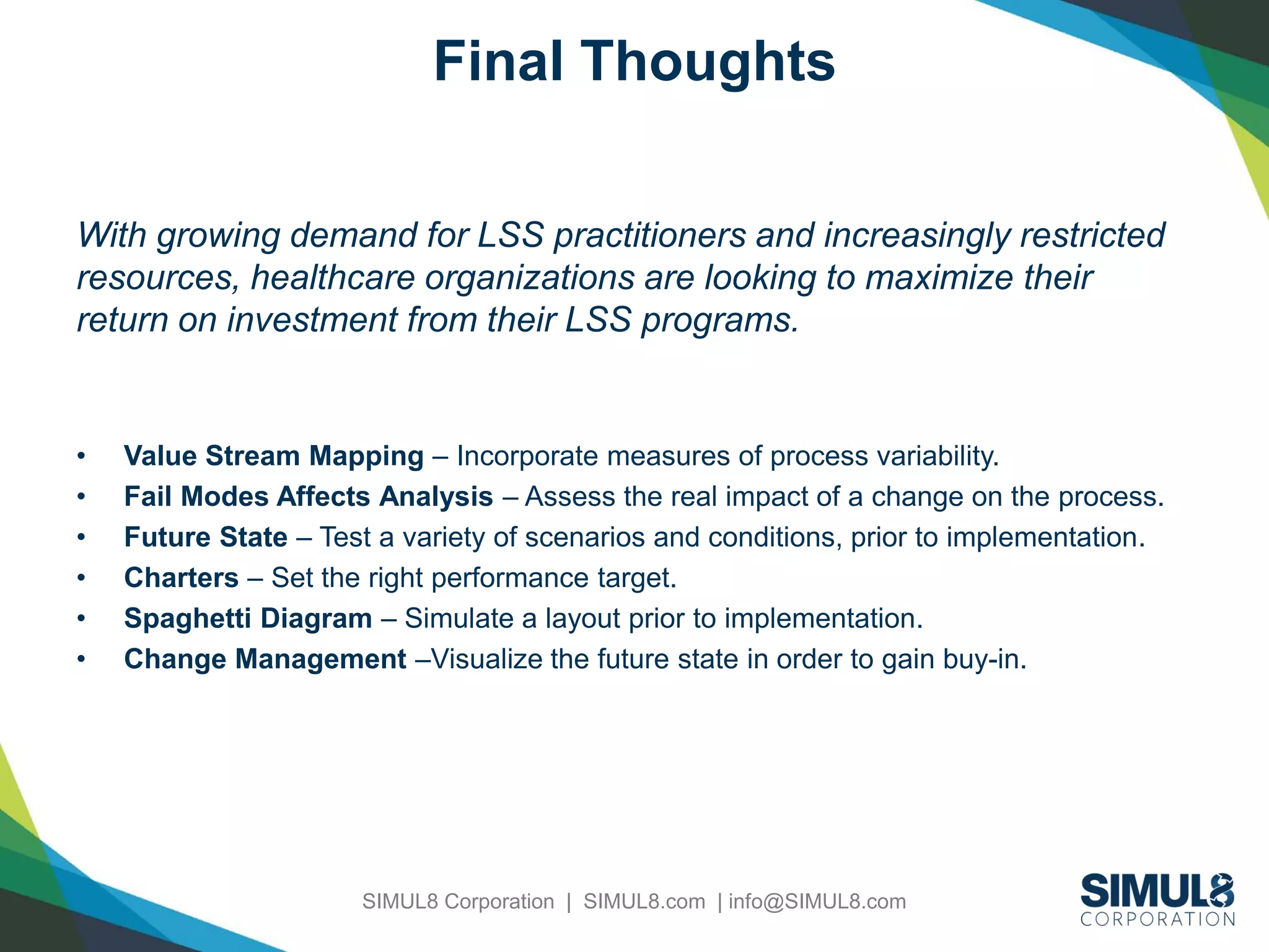 Lean is more effective when using Simulation, an ED Case Study from SIMUL8 | PDF | Healthcare ...