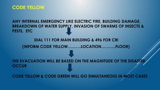 EMERGENCY CODES in hospital for suitation | PPT