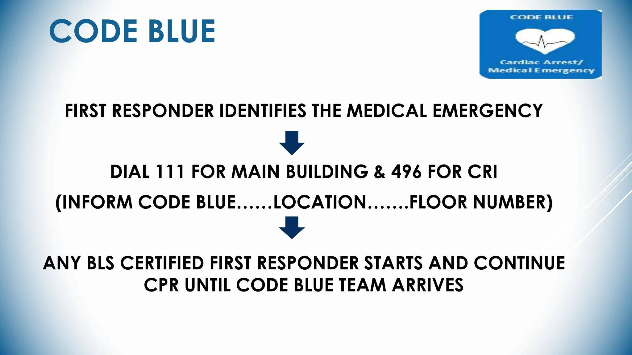 EMERGENCY CODES in hospital related to some disaster | PDF