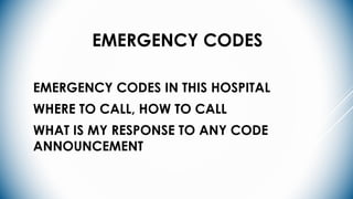 EMERGENCY CODES in hospital related to some disaster | PDF