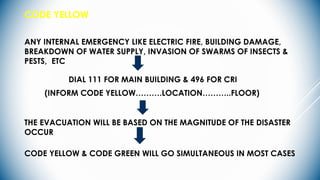 EMERGENCY CODES in hospital related to some disaster | PDF