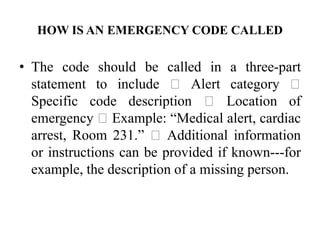 Emergency codes in hospital in india PPT | PPTX
