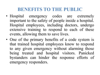 Emergency codes in hospital in india PPT | PPTX