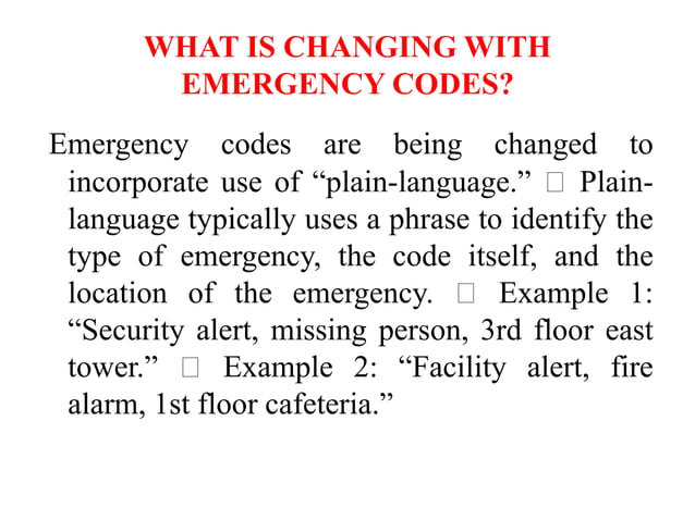 Emergency codes in hospital in india PPT | PPTX | First Aid | Injuries