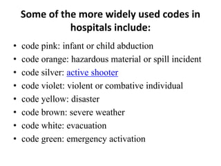 Emergency codes in hospital in india PPT | PPT