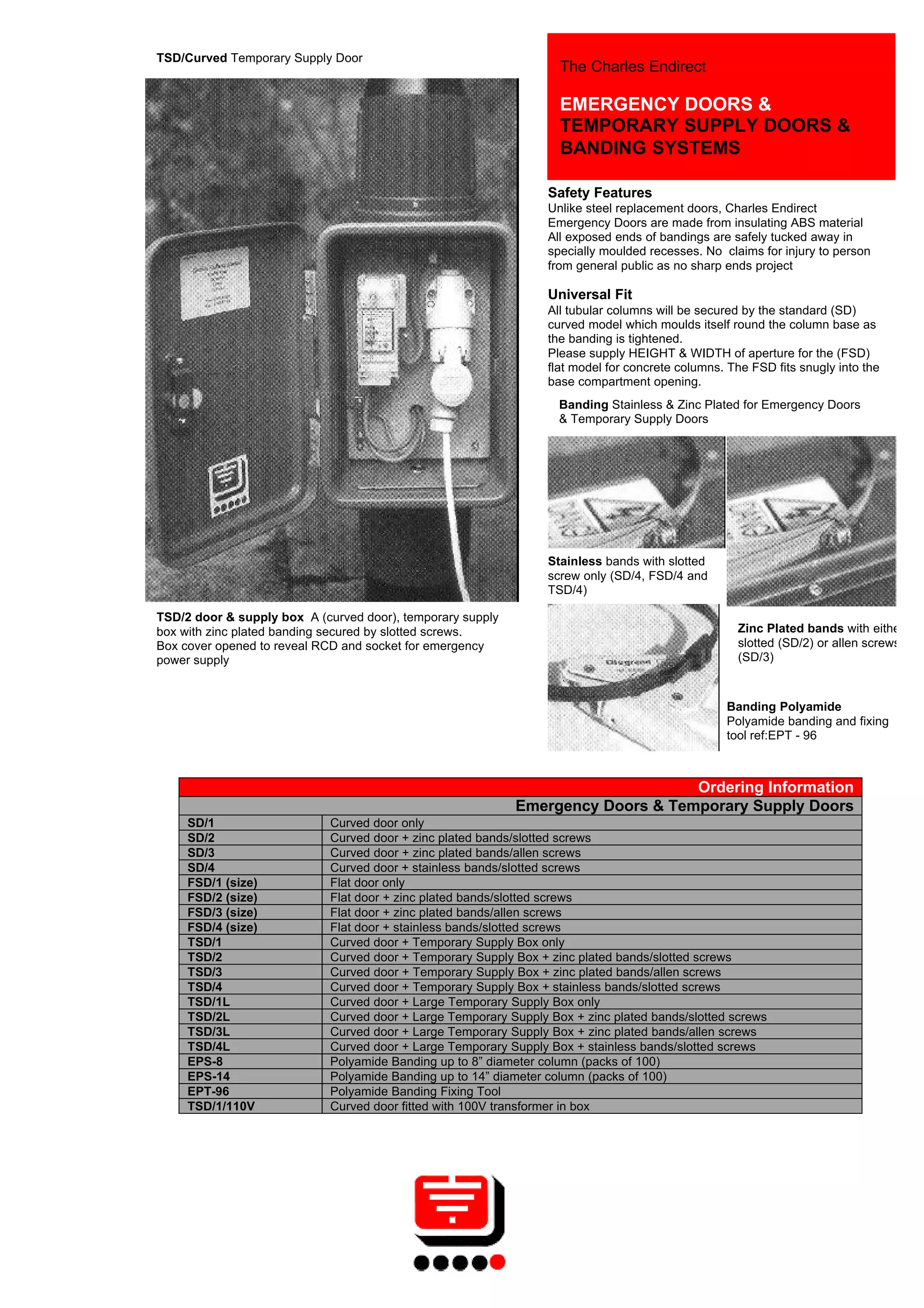 Charles Endirect - Emergency Column Doors & Temporary Supply Doors | PDF