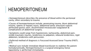 Emergency conditions for abdominal surgery. | PPTX