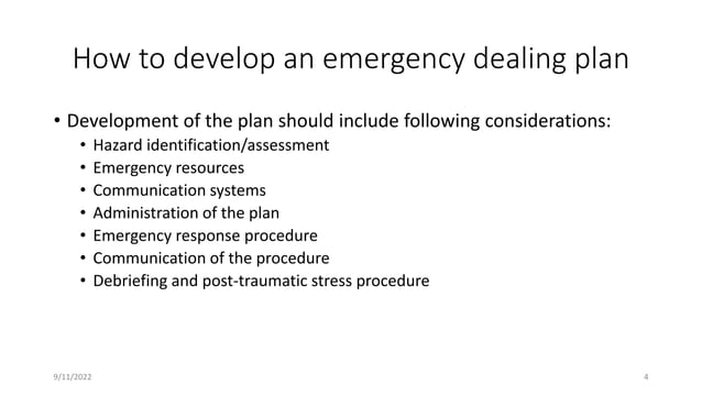 Emergency Dealing Plan | PPT | Free Download