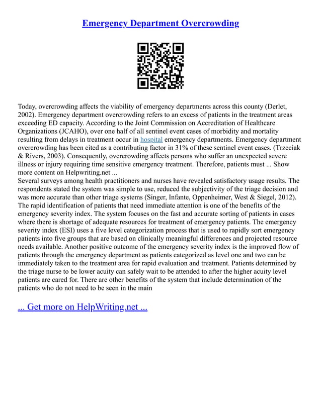 Emergency Department Overcrowding | PDF