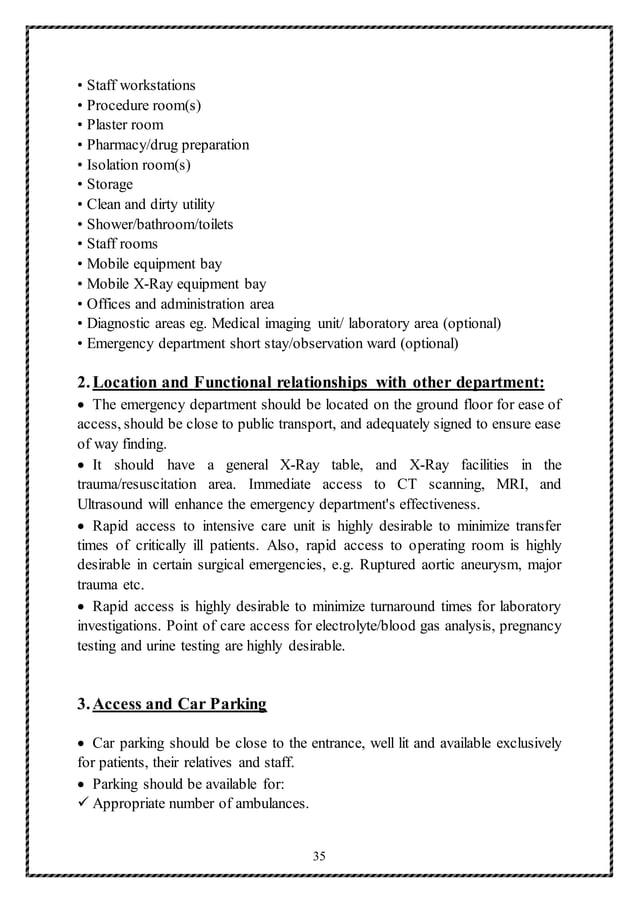 Emergency department planning and design | DOC