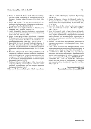 Emergency department physical therapy | PDF